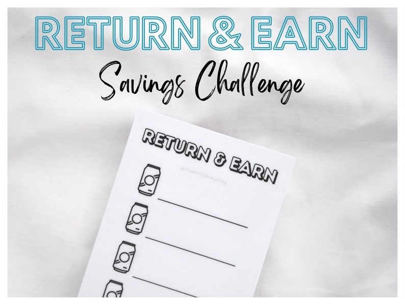 Return & Earn Savings Challenge Tracker Side Hustle Aus Cash Stuffing ...