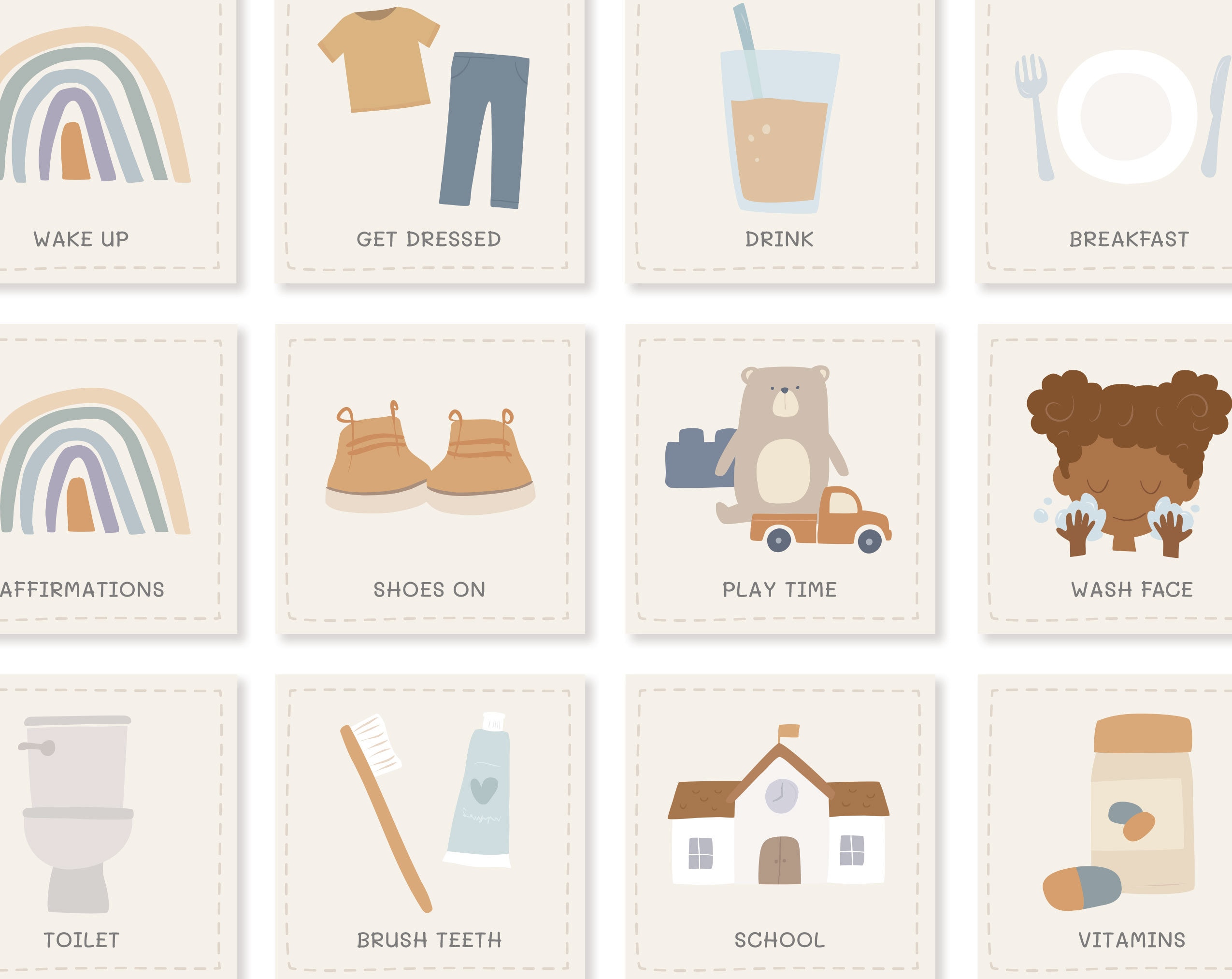 Editable Morning Routine Charts and Cards / Visual Schedule Printable ...