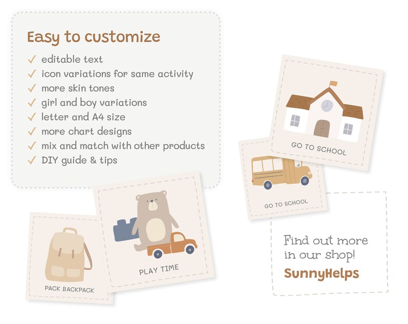 Editable Morning Routine Charts and Cards / Visual Schedule Printable ...