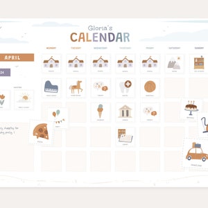 Editable Monthly Calendar Printable, Visual Schedule for Toddlers ...