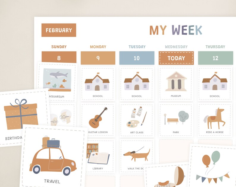 Weekly Planner Kids Editable Daily Responsibilities Toddlers Calendar ...