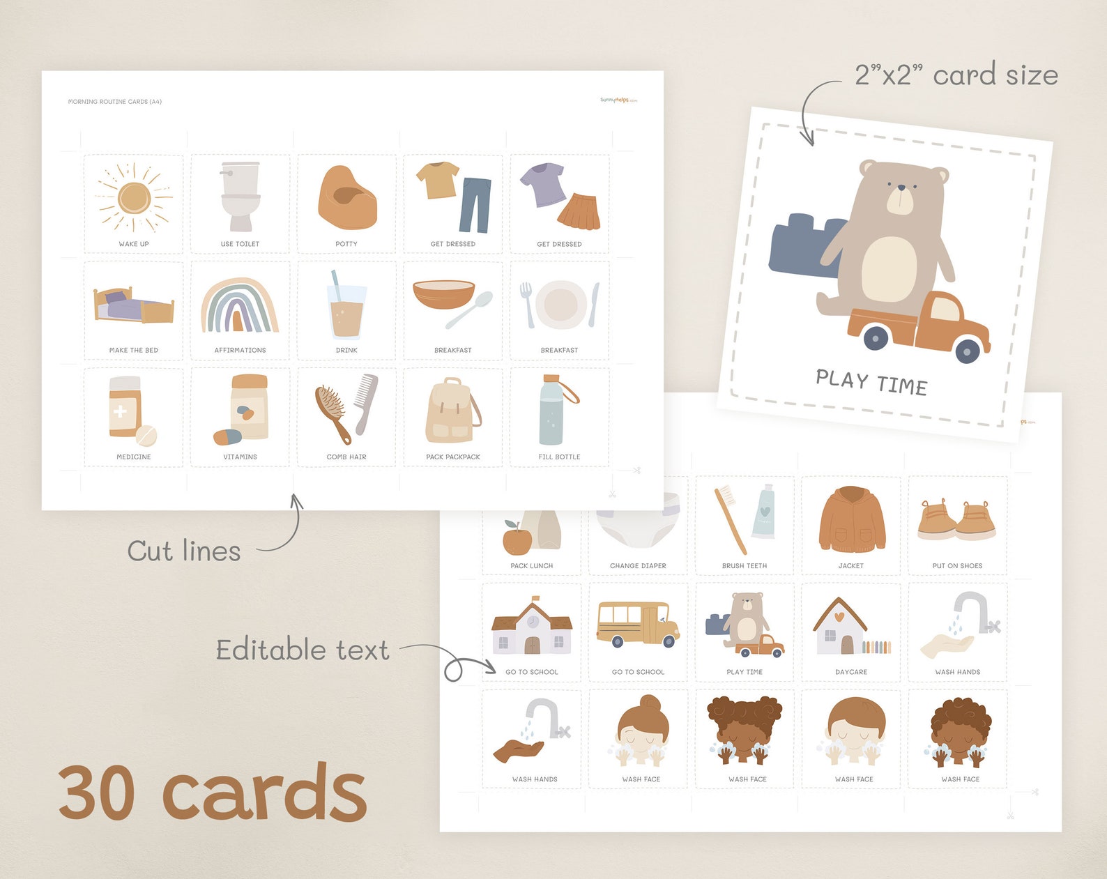 Morning Routine Chart for Kids, Visual Schedule Printable, Routine ...