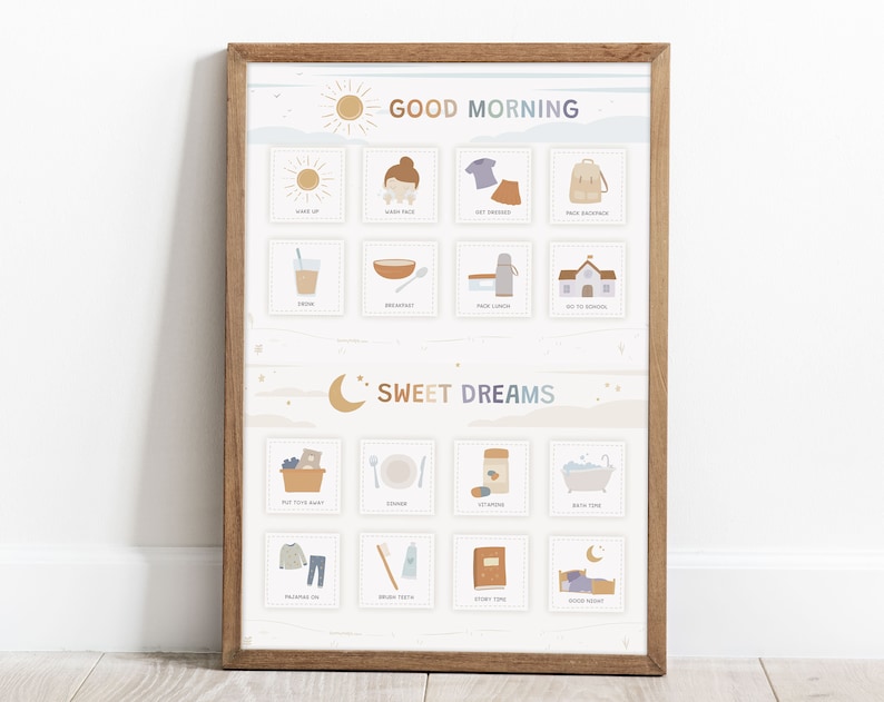 Daily Routine Cards Visual Schedule Toddler Routine Chart for Kids ...