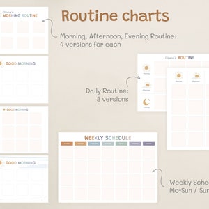 Daily Routine Chart Pack, Morning Afternoon Evening Routine Charts ...