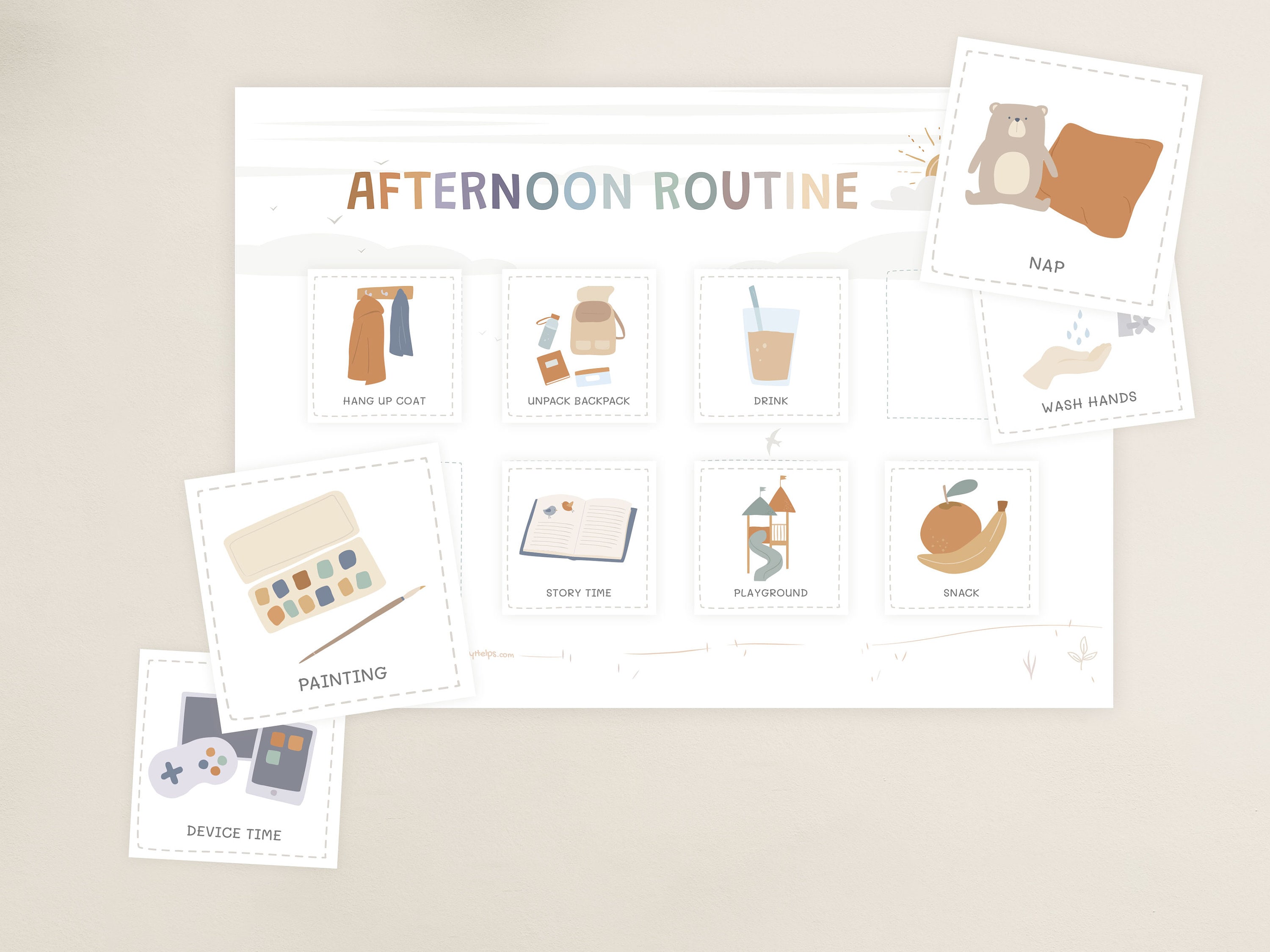 Afternoon Routine Charts and Cards / Editable Visual Schedule ...