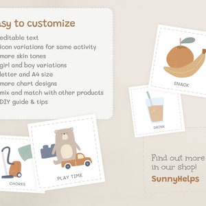 Afternoon Routine Charts and Cards, Editable Kids Schedule, Printable ...