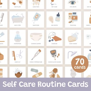 Self Care Visual Schedule Cards, Editable Hygiene Routine Flash Cards ...