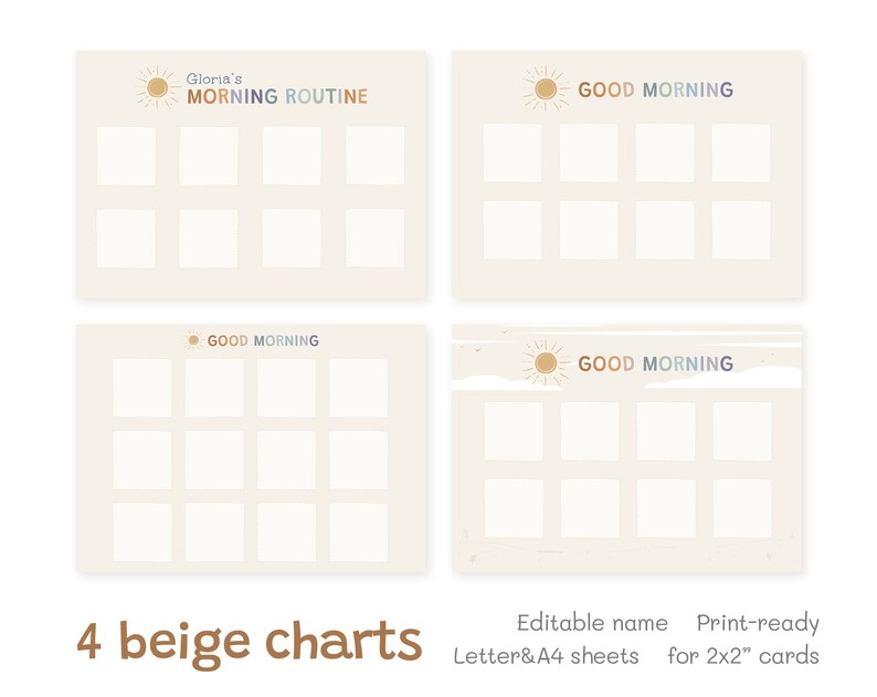 Morning Routine Charts, Visual Schedule for Kids , Toddler Routine ...