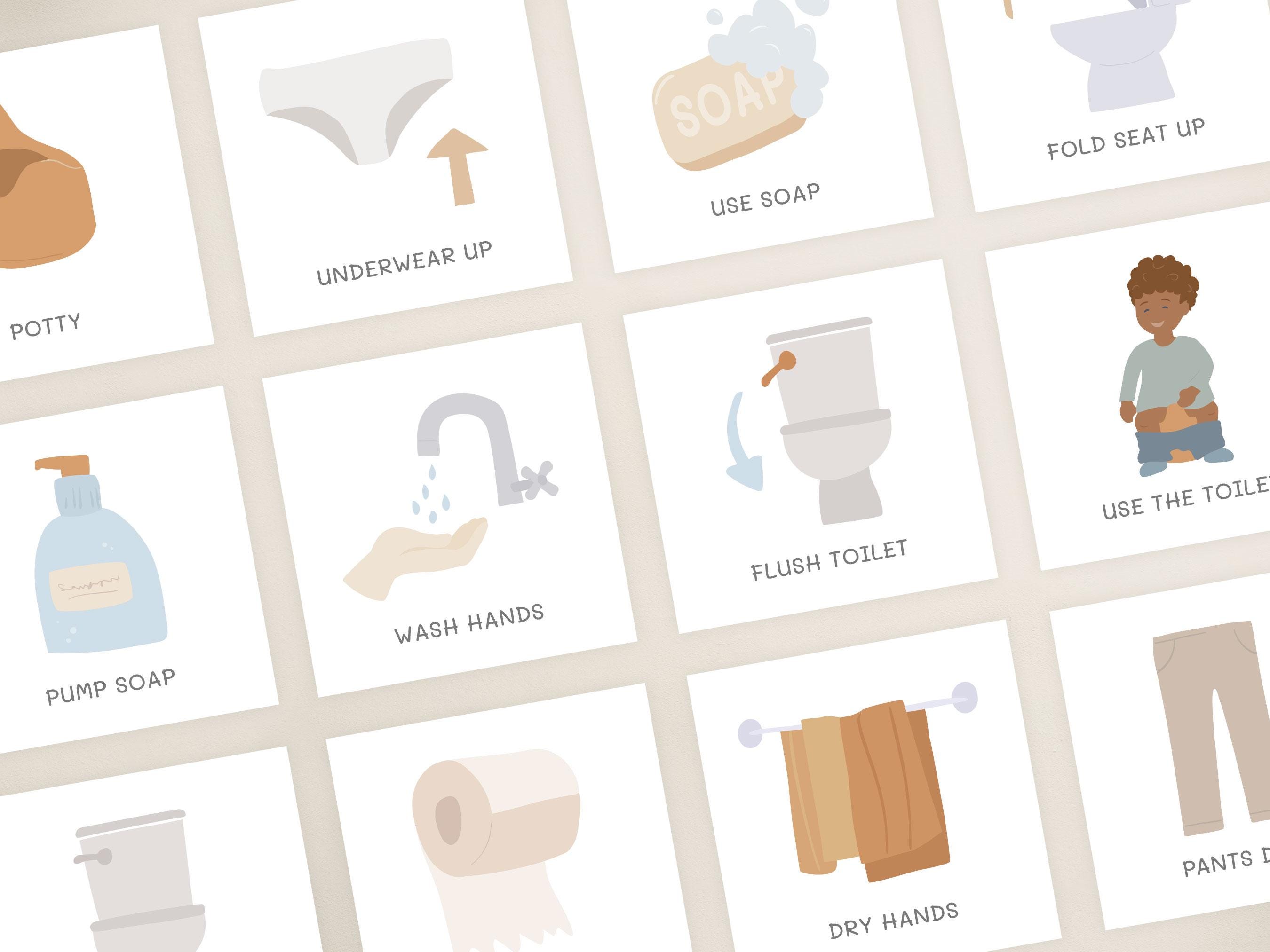 Potty Training Chart and Cards Kids Toilet Training Printable Step by ...