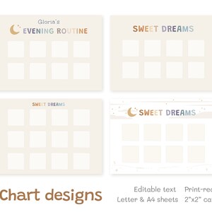 Bedtime Routine Charts and Cards, Toddler Routine Chart, Editable ...