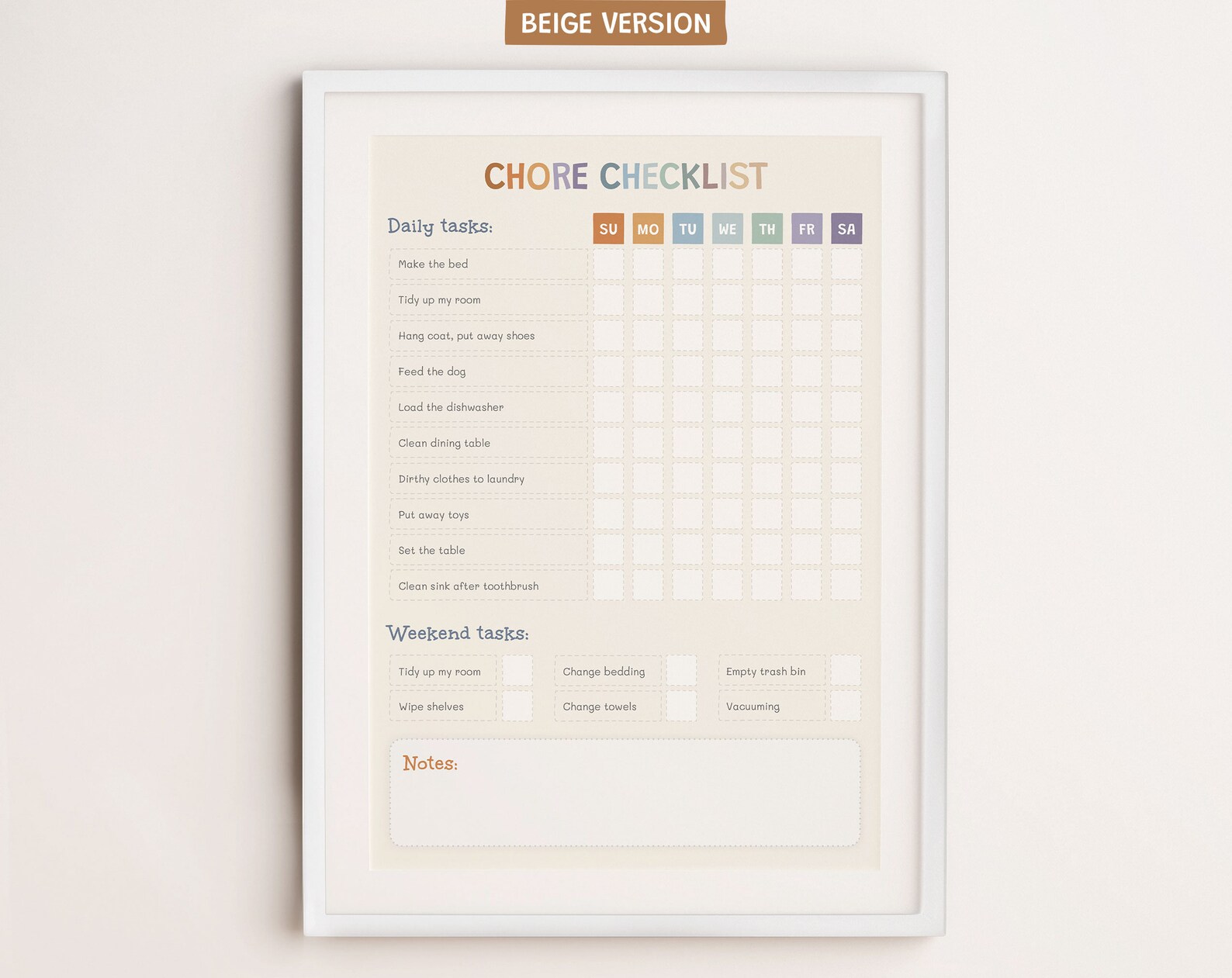 Editable Daily Weekly Chore Checklist, Printable Chore Chart Homeschool ...