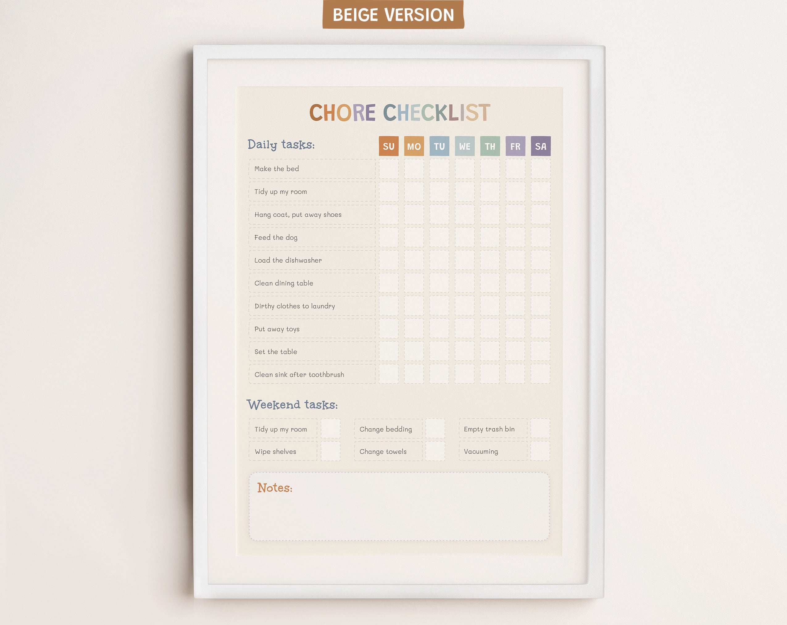 Editable Daily Weekly Chore Checklist, Printable Chore Chart Homeschool ...