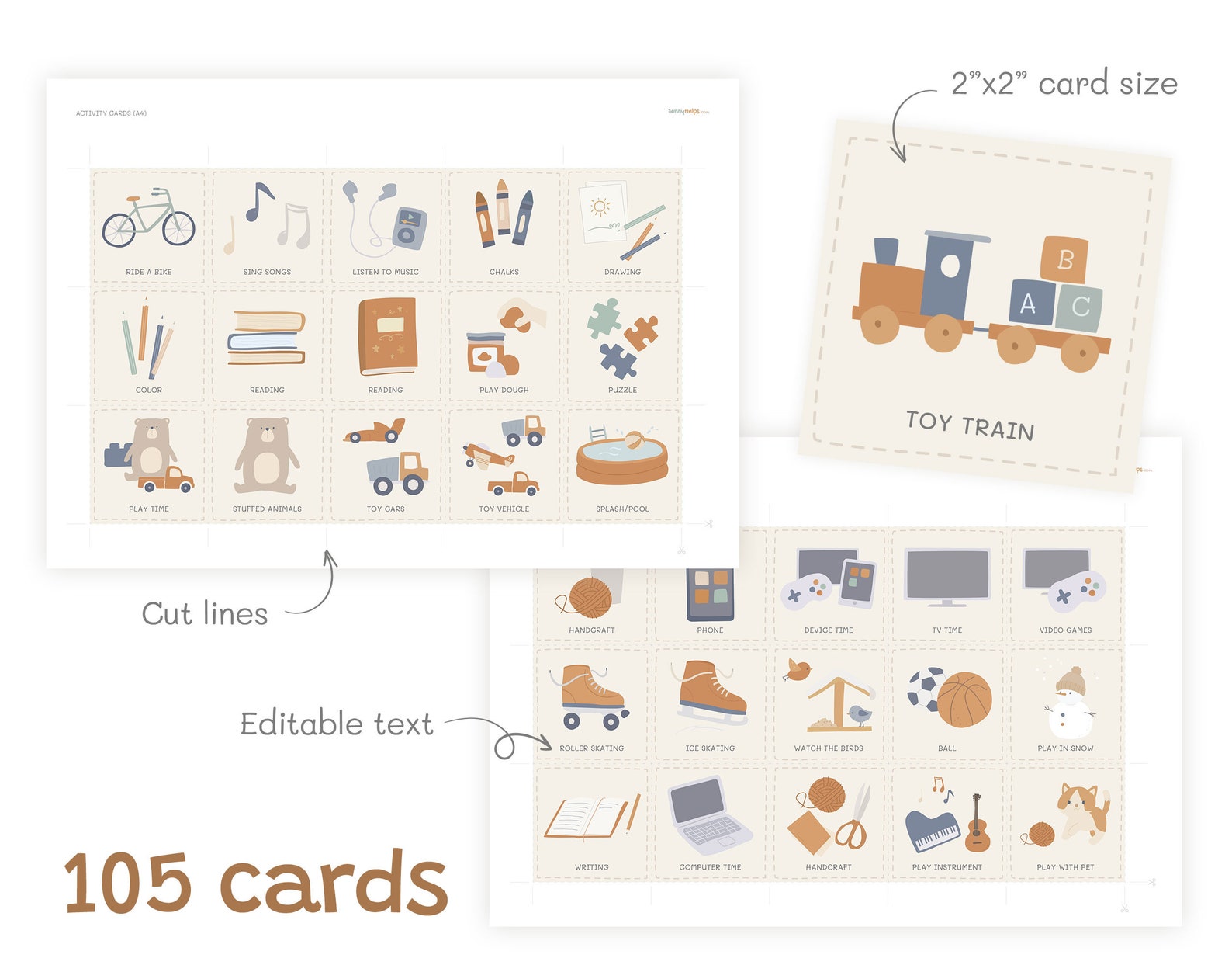 Routine Cards for Kids / Printable Editable Activity Cards / Visual ...