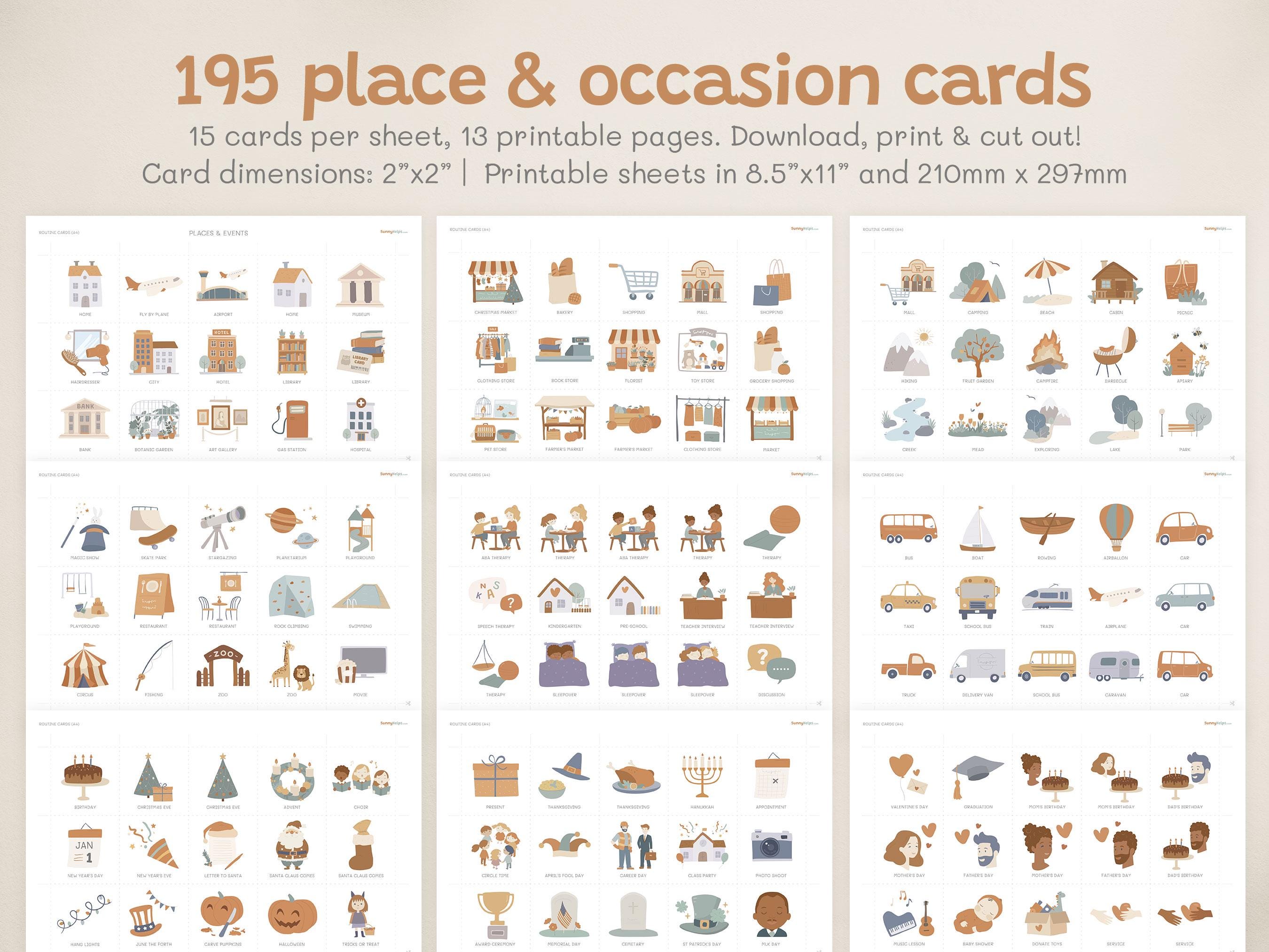 Places & Events Routine Cards Bundle, Editable Visual Schedule Icons ...