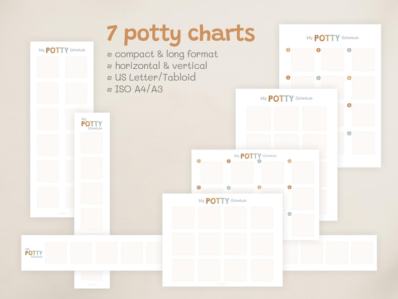 Potty Training & Hand Washing Chart Bundle, Daily Routine Cards ...