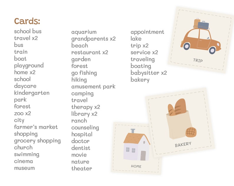 Places Routine Cards for Kids, Printable Visual Schedule Cards, Visual ...