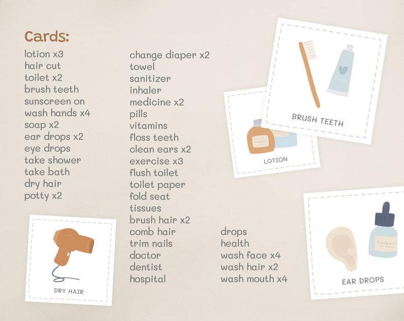 Self Care Routine Cards for Kids, Printable Editable Picture Cards ...