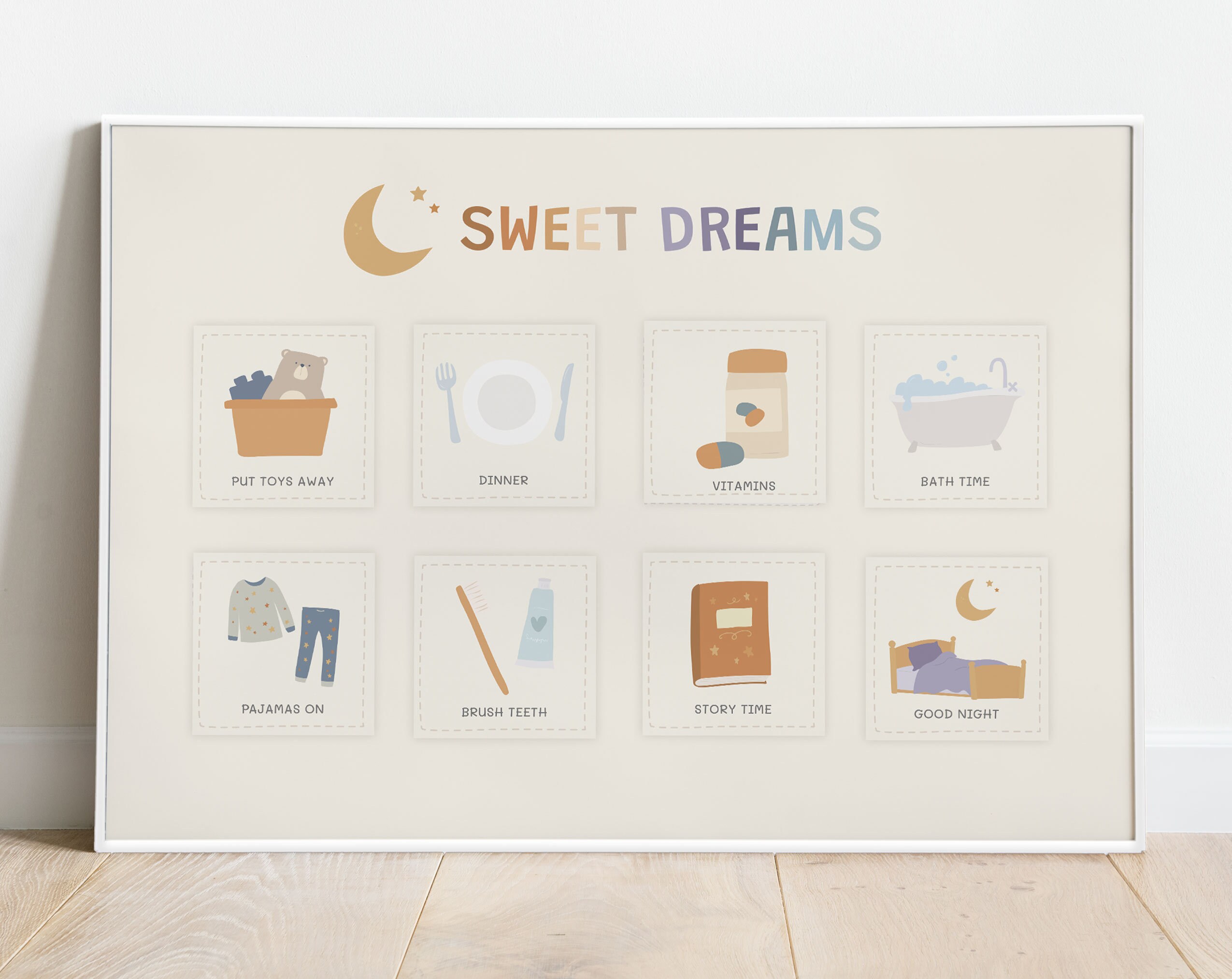 Bedtime Routine Charts and Cards / Toddler Routine Chart Editable ...