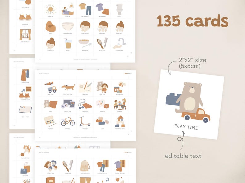 Editable Visual Schedule for Kids, Daily Routine Chart, Morning ...