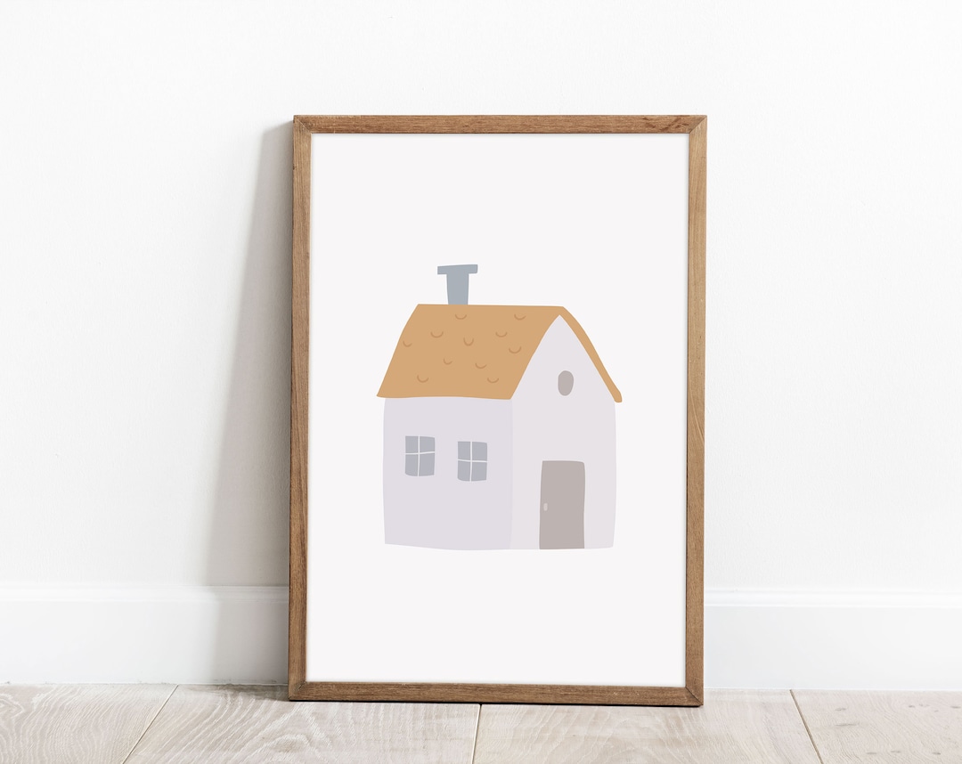 House Print for Kids / Printable Nursery Decor / Boho Little House Wall ...