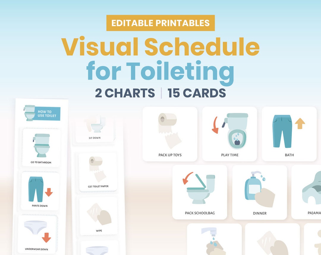 Visual Schedule for Toileting Toilet Training Chart and Picture Cards ...