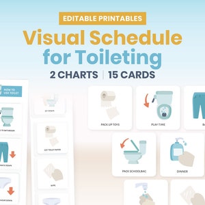 Visual Schedule for Toileting Toilet Training Chart and Picture Cards ...