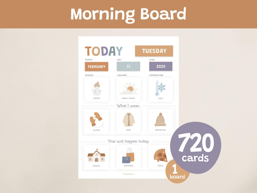 Kids Morning Board: Weather Chart, Routine Cards (printable) - Etsy