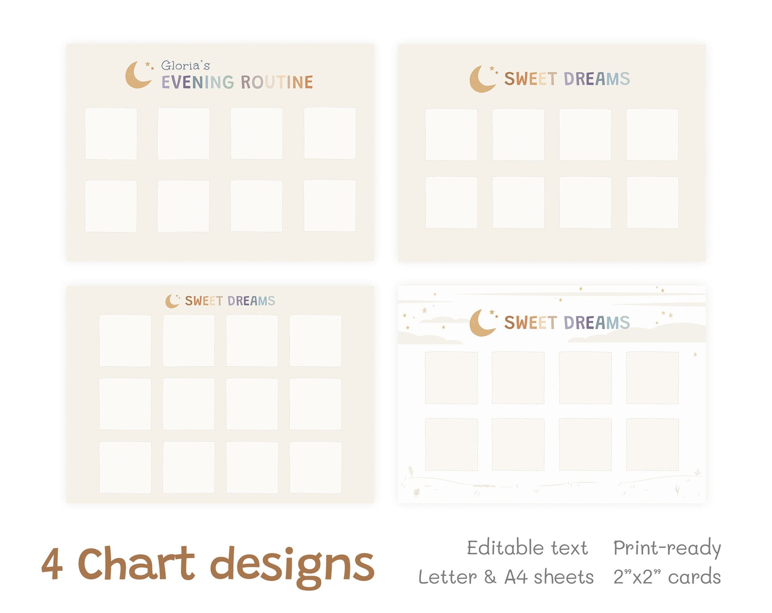Bedtime Routine Charts and Cards / Toddler Routine Chart Editable ...