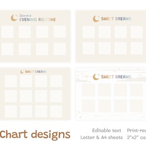Bedtime Routine Charts and Cards / Toddler Routine Chart Editable ...