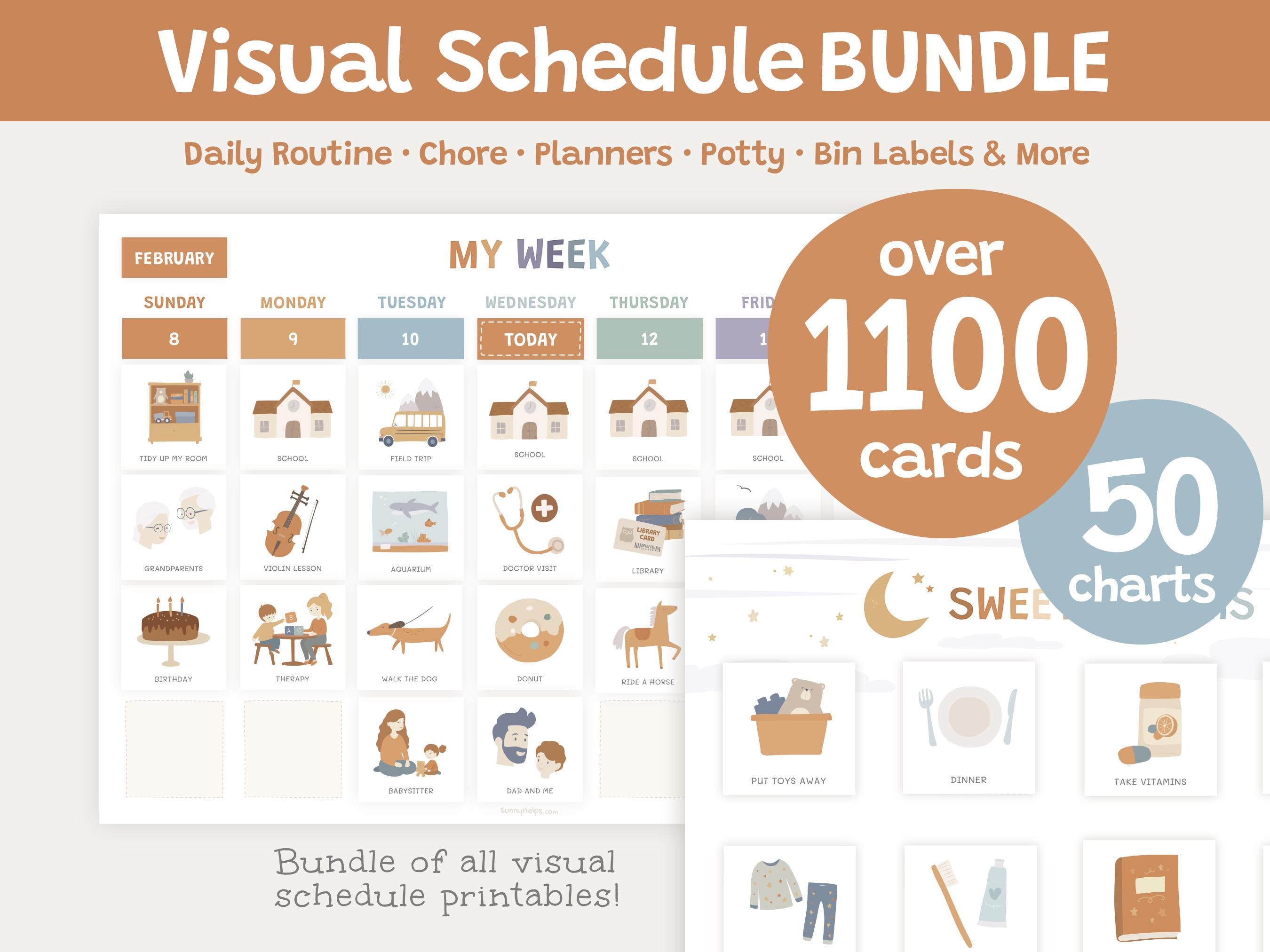 Visual Schedule Bundle, 1100+ Routine Cards & 50+ Charts (printable) - Etsy
