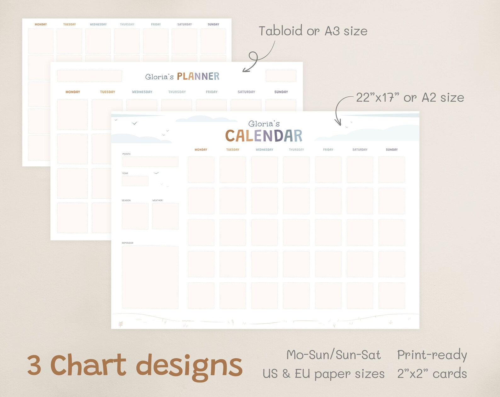 Editable Monthly Calendar Printable, Visual Schedule for Toddlers ...