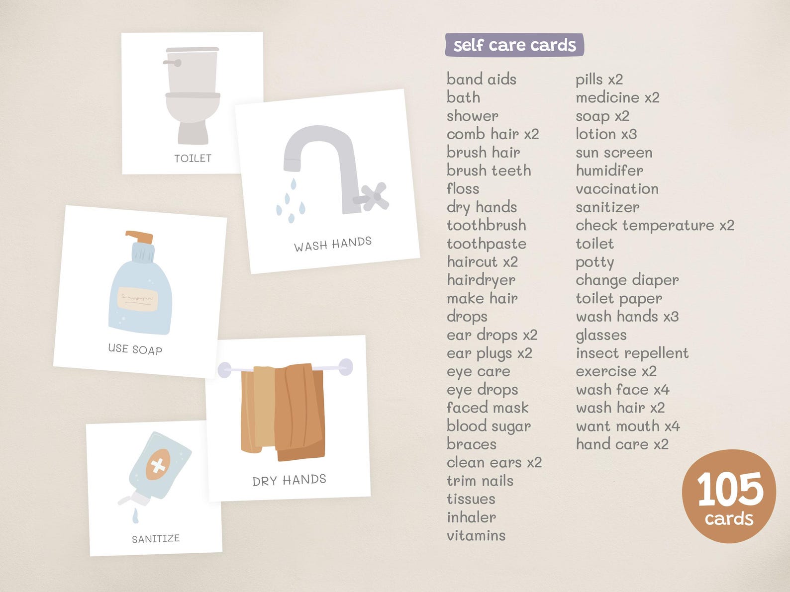 Self Care Visual Schedule Cards, Editable Hygiene Routine Flash Cards ...