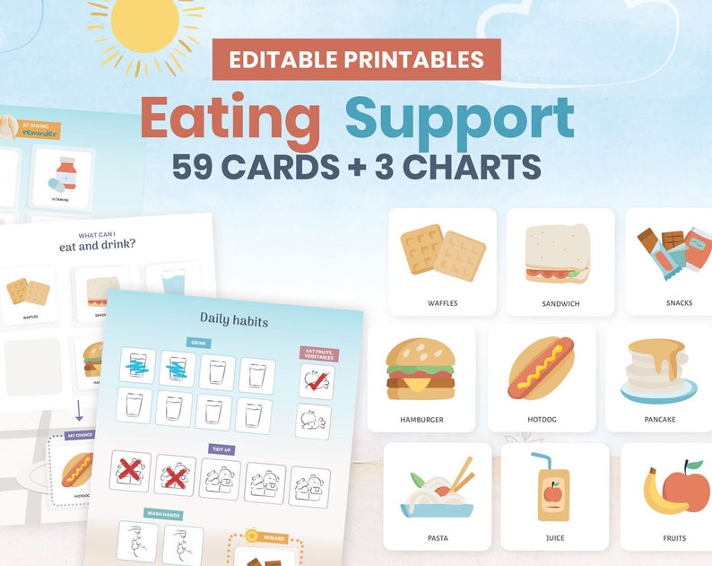 Food Choice Board Visual Charts Cards Editable Printable - Etsy