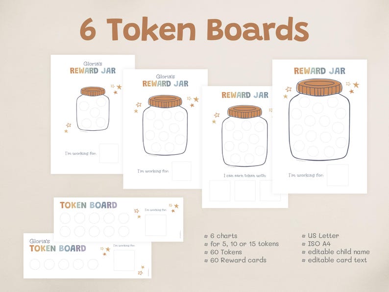 Printable Token Board: Reward Chart for Kids With Autism & ADHD (PDF ...