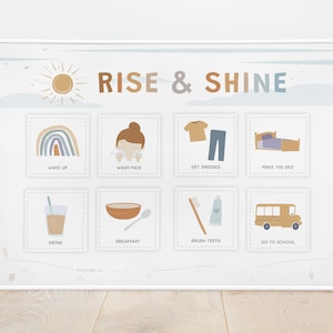 Morning Routine Chart for Kids, Visual Schedule Printable, Routine ...