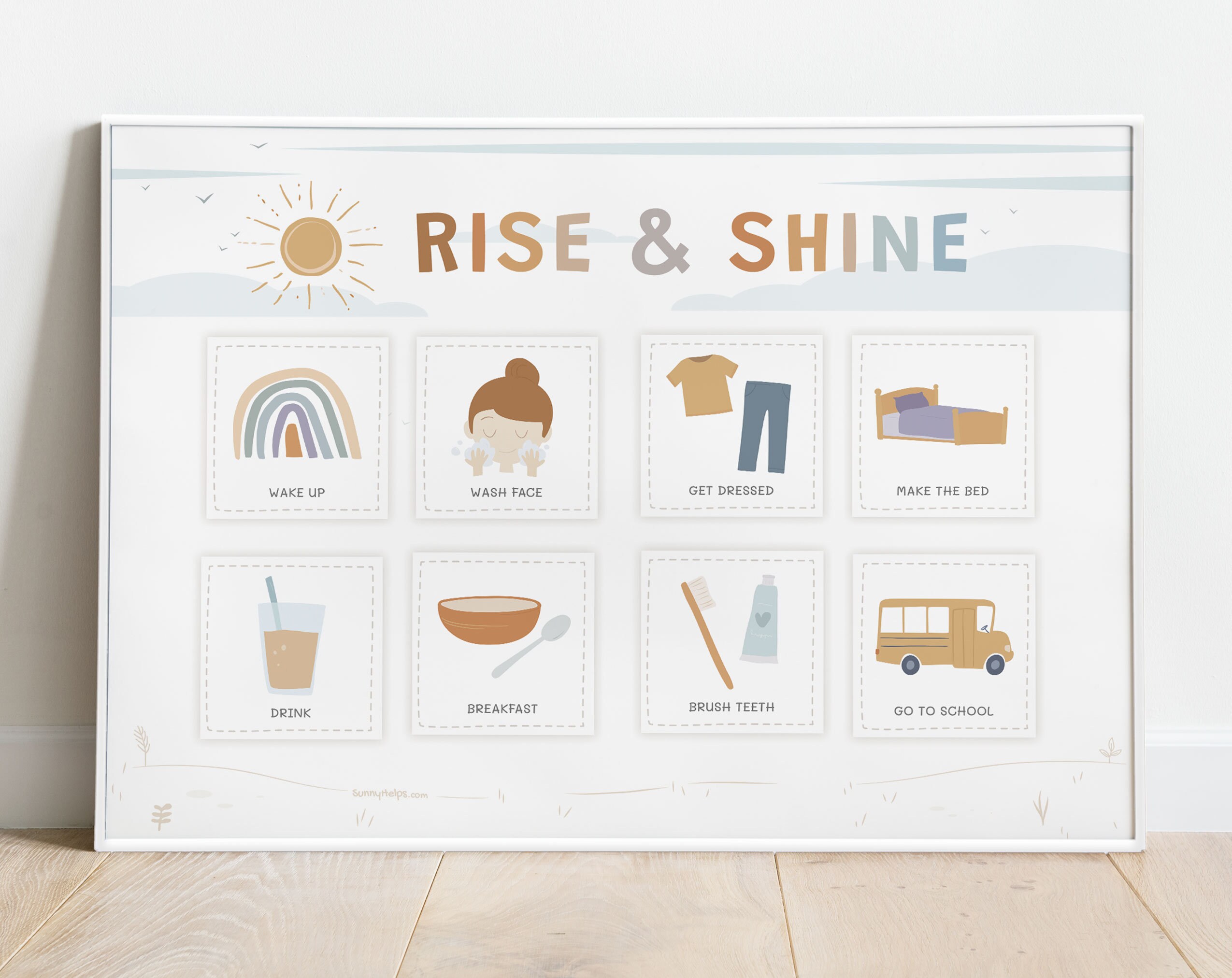 Morning Routine Chart for Kids, Visual Schedule Printable, Routine ...