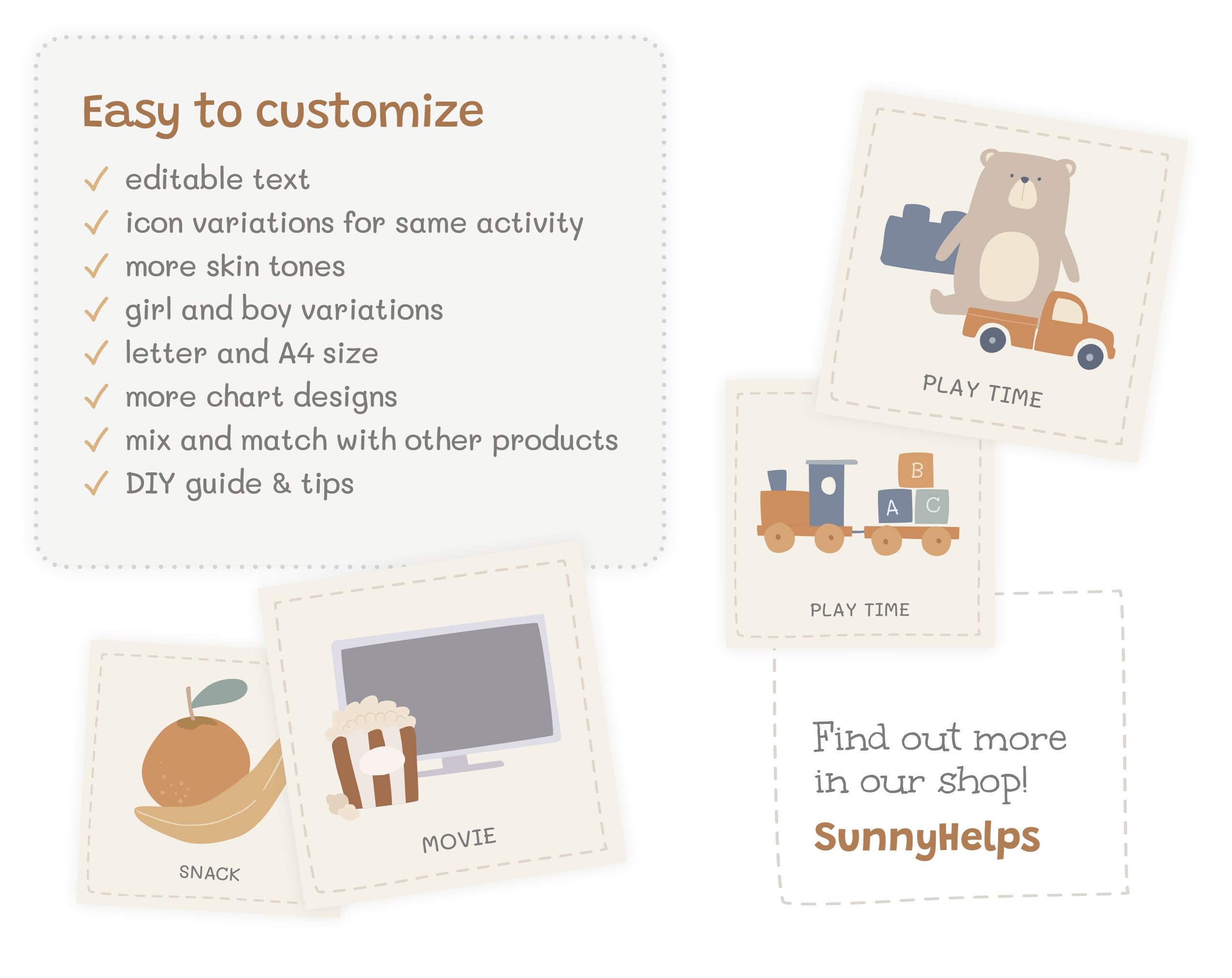 Reward and Treats Cards for Kids / Printable Visual Schedule / Visual ...