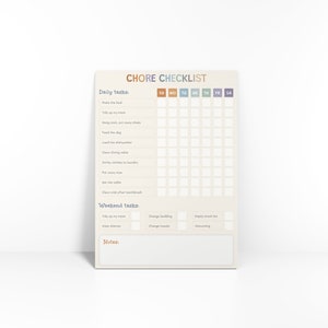 Chore Checklist for Kids Printable / Visual Chore Chart / Editable ...