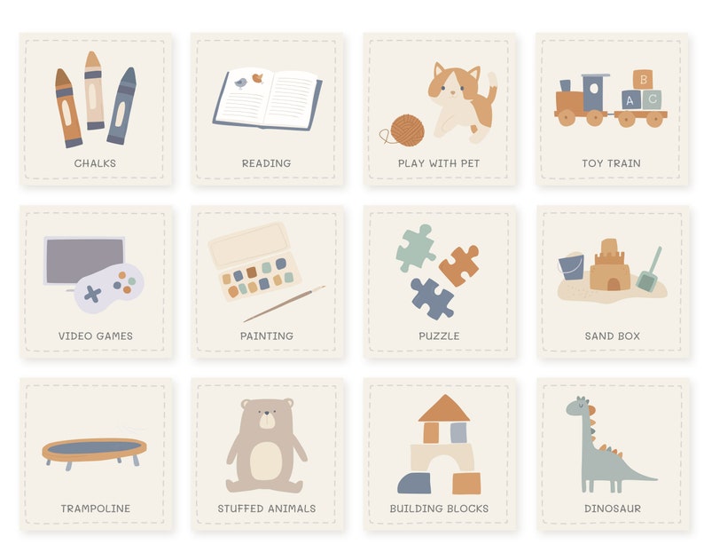 75 Play Activity Flashcards / Printable Routine Cards for Kids / Games ...