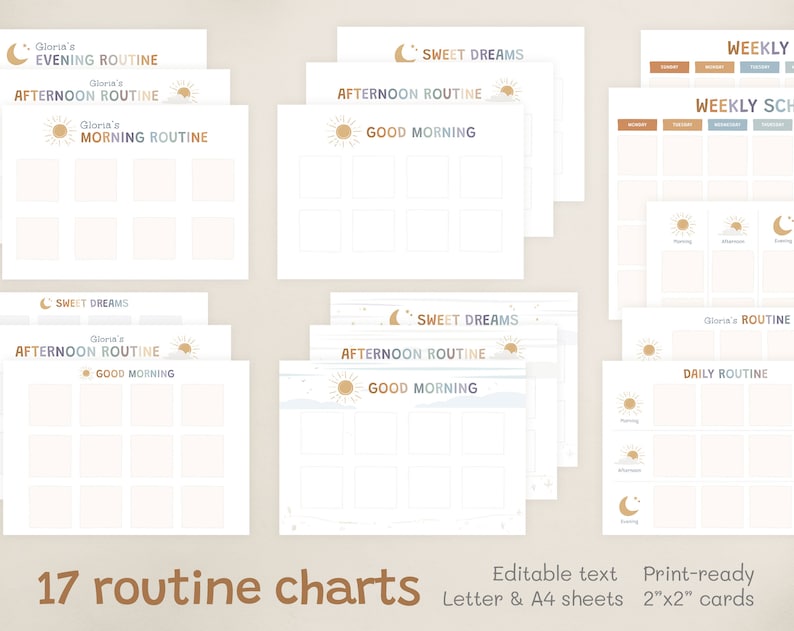 Daily Routine Cards Visual Schedule Toddler Routine Chart for Kids ...