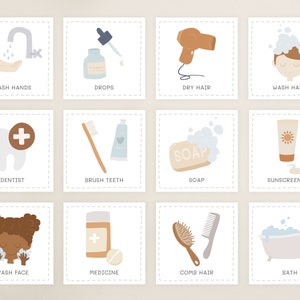 Self Care Routine Cards for Kids, Printable Editable Picture Cards ...