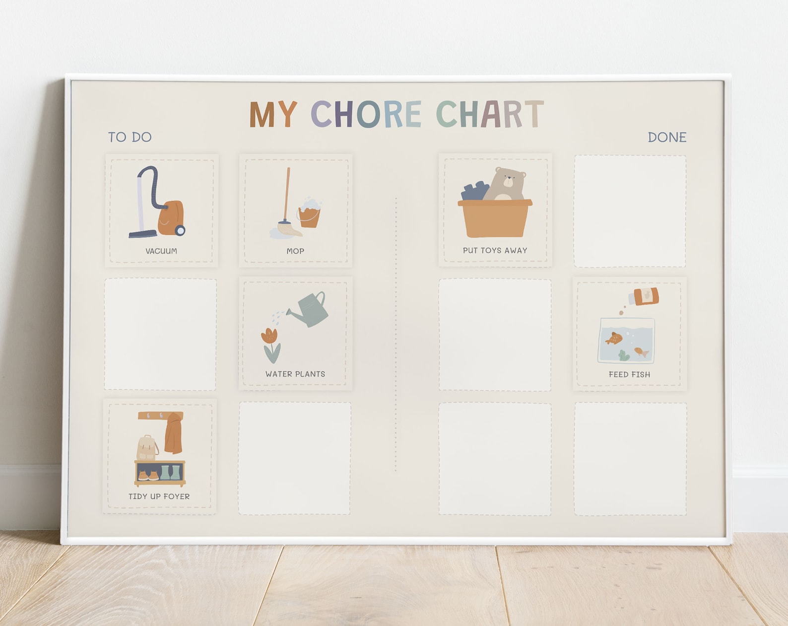 Chore Chart for Kids Printable, Daily Responsibilities, Editable Daily ...