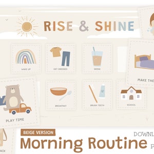 Editable Morning Routine Charts and Cards / Visual Schedule Printable ...