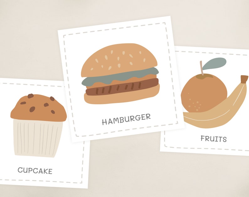 60 Food Flashcards, Printable Food Cards for Kids, Treats Fruits,drinks ...