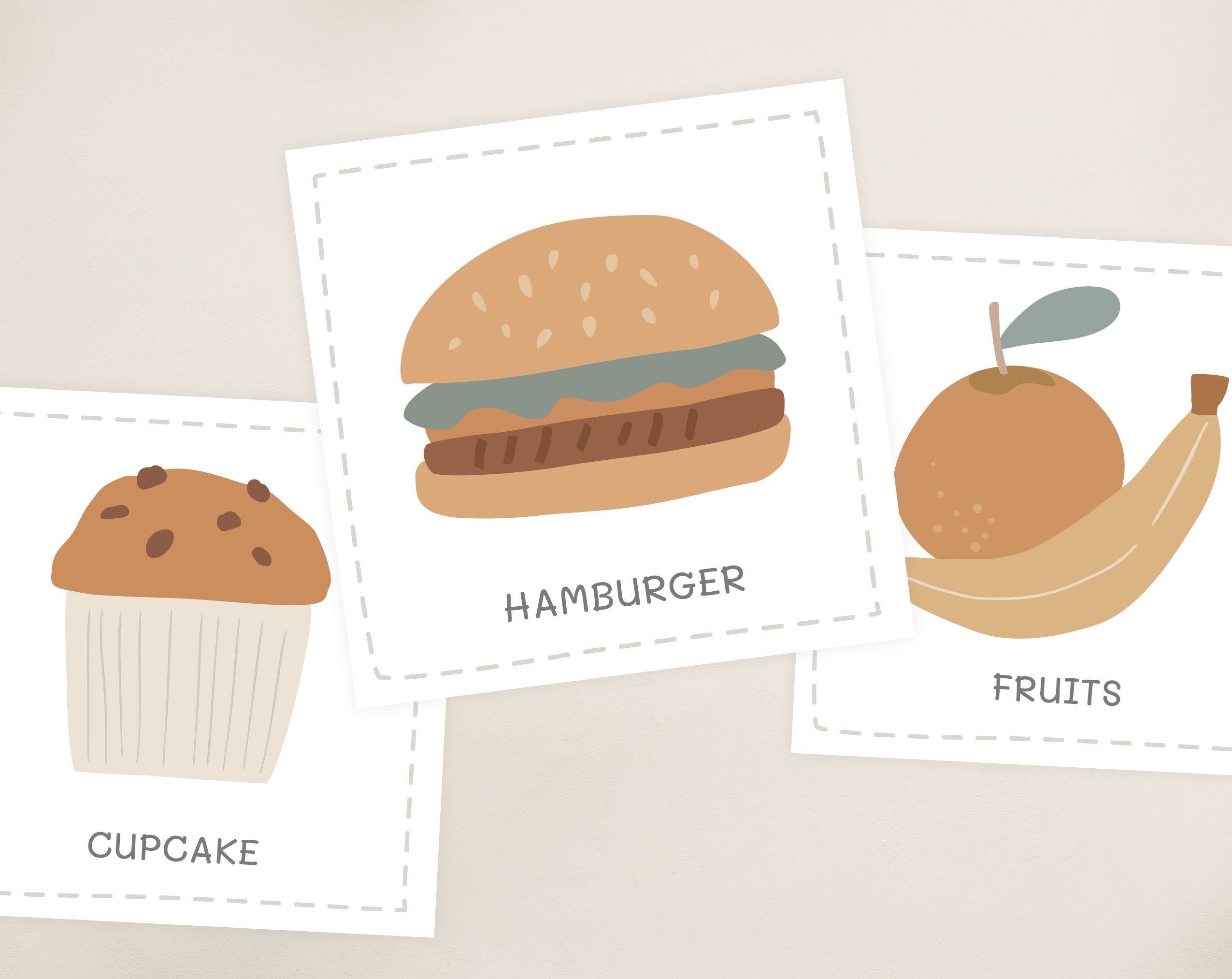 60 Food Flashcards, Printable Food Cards for Kids, Treats Fruits,drinks ...