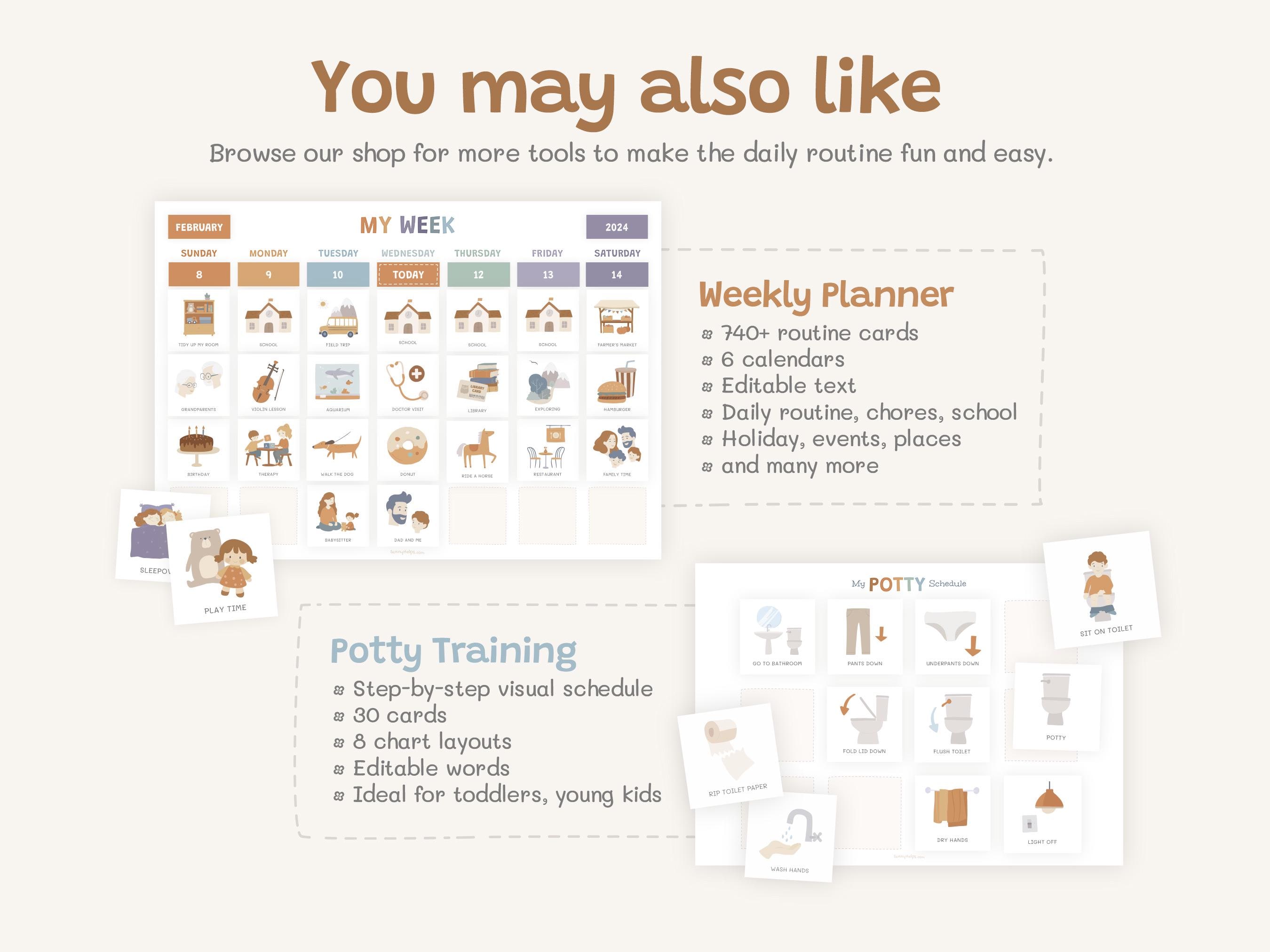 Self Care Visual Schedule Cards, Editable Hygiene Routine Flash Cards ...