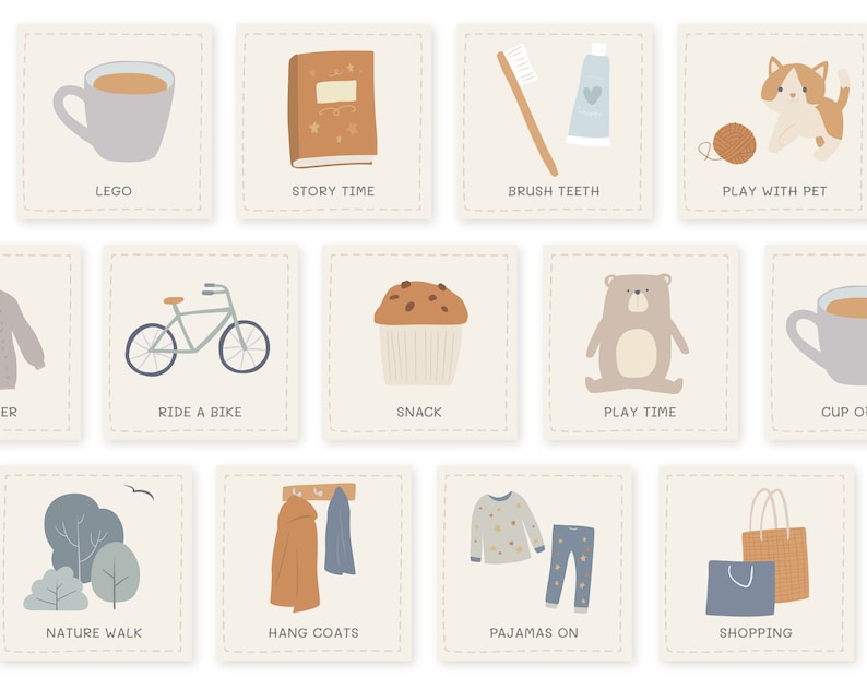 Visual Routine Cards, Editable Routine Cards: Activities Food Chores ...