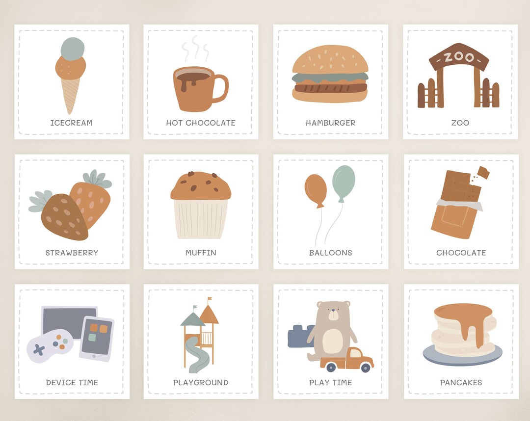 Reward & Treats Visual Routine Cards for Kids, Printable Schedule ...