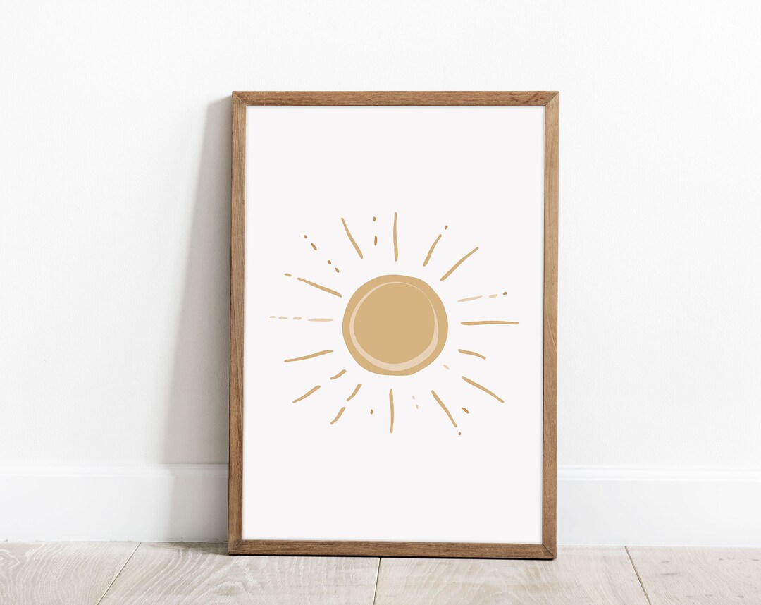 Sun Print for Kids / Printable Nursery Decor / Boho Sun Wall Art / Kids ...