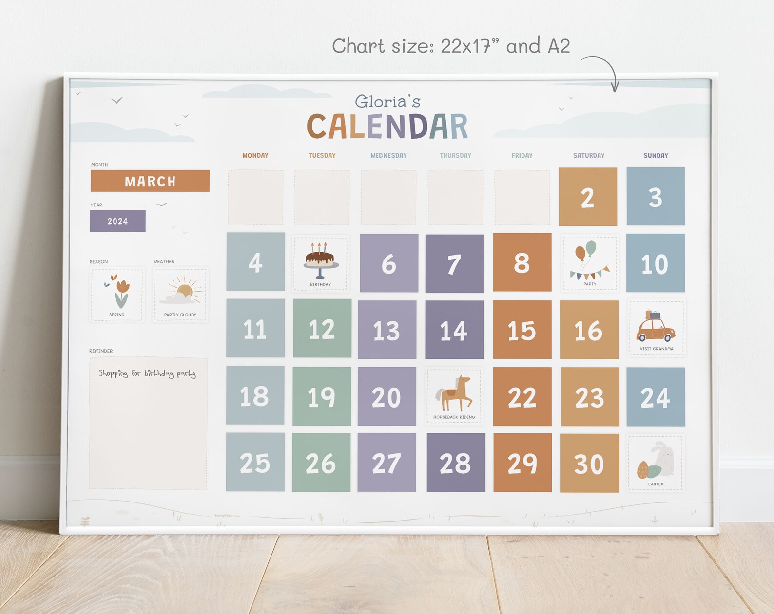 Editable Monthly Calendar Printable, Visual Schedule for Toddlers ...